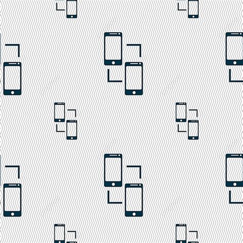 Geometric Seamless Pattern Vector Of Synchronization Sign Icon With Communicators Sync Symbol