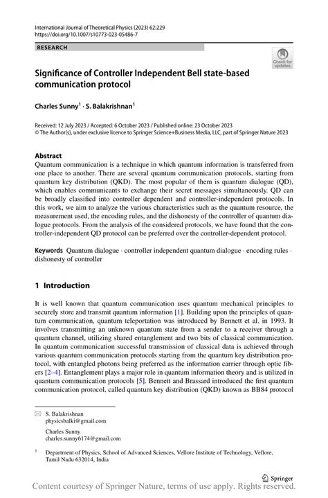Significance Of Controller Independent Bell State Based Communication Protocol