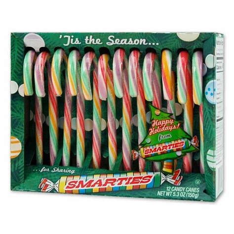 Smarties 6 Inch Candy Cane 12 Count Cradle Christmas Candy