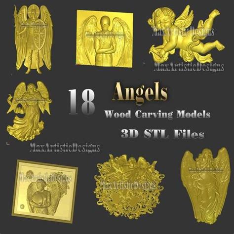 18 Artistic Angels 3d Stl Files For Cnc Router Machine Engraving Carving Download Max