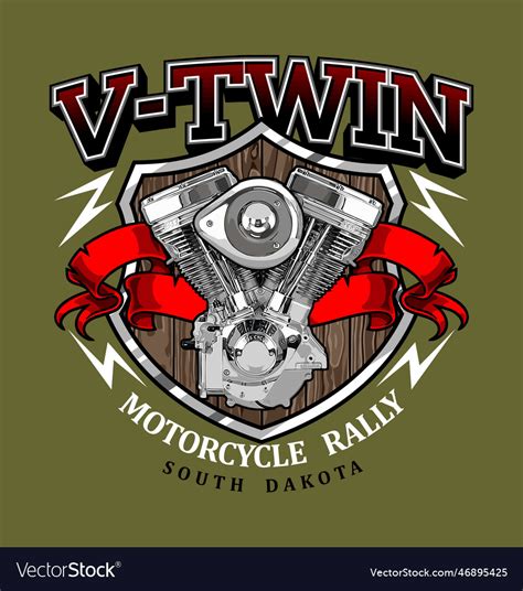 V Twin Engine Art For Graphic Design Needs Vector Image