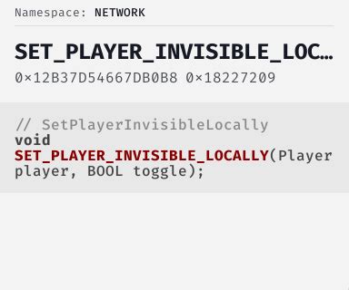 SetPlayerInvisibleLocally Natives Cfx Re Docs