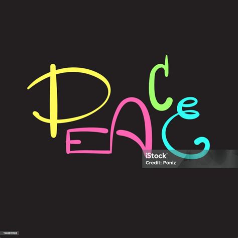 평화간단한 영감과 동기 부여 견적 손으로 그린 아름 다운 레터링 영감을 주는 포스터 티셔츠 가방 컵 카드 전단지 스티커 및 배지를 위한 인쇄 귀 엽 고 재미 있는 벡터 T