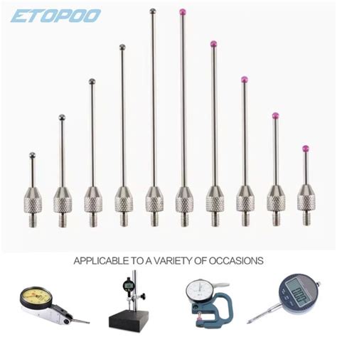 Probe Tip Head Contact Points Mm Carbuncle Dial Indicator Dial Test Indicator Indicator Probe
