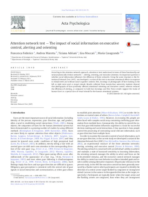 Pdf Attention Network Test The Impact Of Social Information On