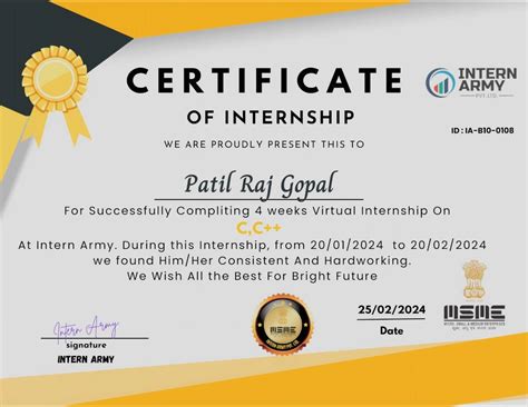 Raj Patil On Linkedin Internarmy Internship