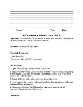 3 PhET Labs Activities On Building Molecules By Jays Stuff TPT