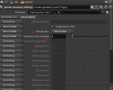 how to setup velocity motion blur and geometry motion blur in renderman