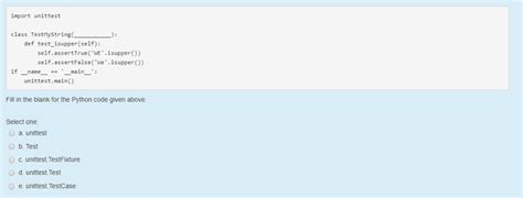 Solved Import Unittest Class TestMyString Def Chegg