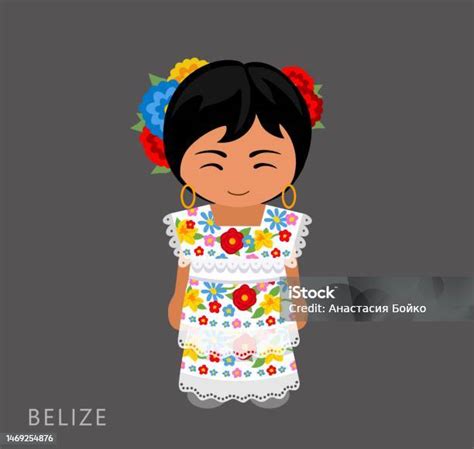 벨리즈 민족 의상을 입은 여자 전통적인 민족 드레스를 입은 벨리즈 소녀 라틴 아메리카 여성 캐릭터 평면 벡터 그림입니다 관광에 대한 스톡 벡터 아트 및 기타 이미지 Istock