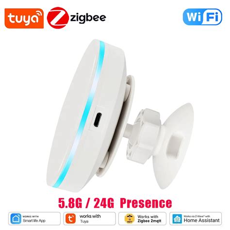 ZigBee Wifi Human Presence Sensor MMwave G Radar With Siren Alarm Motion Lux Detection V