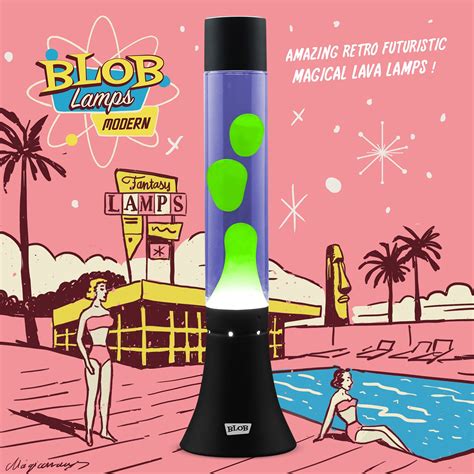 Blob Lamp Modern Greenpurple Lava Lamp