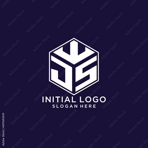 Initials JS Logo Hexagon Shape Creative Geometric Logo Design Concept Stock Vector Adobe Stock