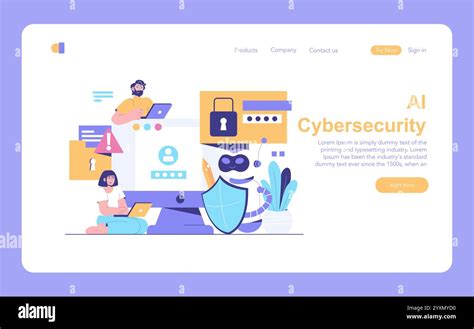 Ai Cybersecurity Concept Digital Interface With Human And Robot Securing Data Online