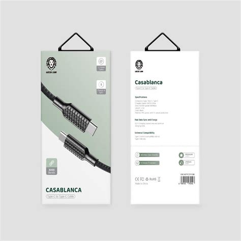سیم شارژ تایپ سی به تایپ سی کازابلانکا گرین Green Casablanca Type C To Type C Cable گرین لاین