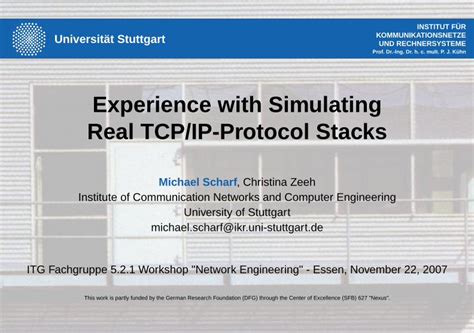 Pdf Experience With Simulating Real Tcpip Protocol · Pdf Fileabstract Model Reimplementation