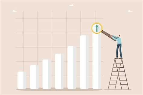 Premium Vector Man Points With Magnifying Glass At Graph