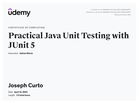 Java Junit Joseph C