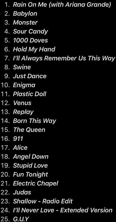 Top 50 Lady Gaga Songs Rladygaga