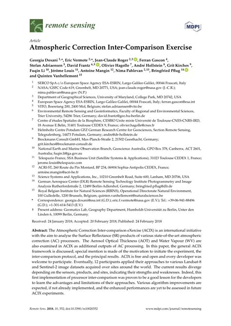 Pdf Atmospheric Correction Inter Comparison Exercise