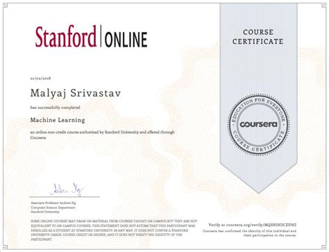 Malyaj Srivastav On Linkedin Completed The Landmark Course On Machine