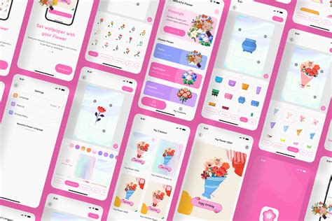 Diy Flower Language App Mobile Ui Kit 3 Images Behance