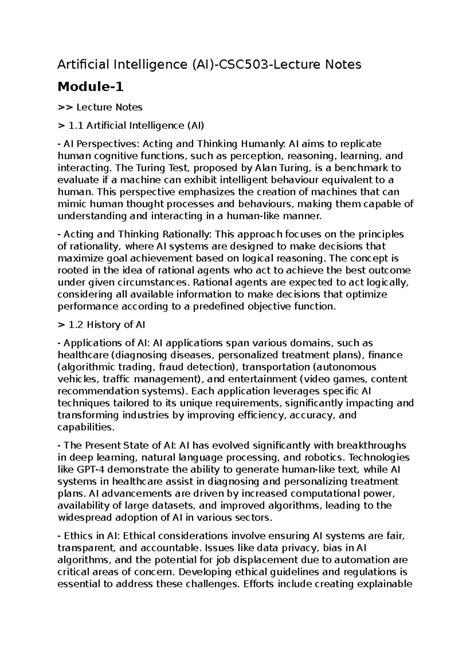 Lecture Notes Artificial Intelligence Ai Csc503 Lecture Notes
