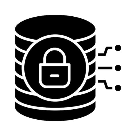 Premium Vector Database Lock Vector Illustration Style
