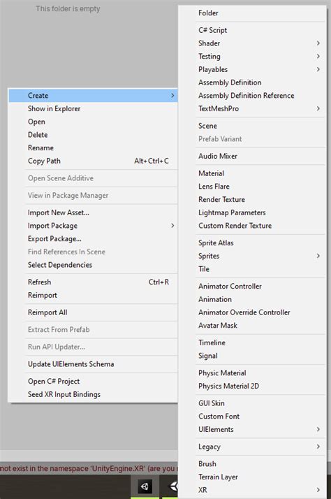 Urp 715 Package Installed But Cant Create Render Pipeline Asset Unity Engine Unity