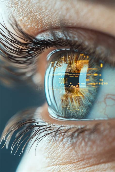 A Human Eye Features A Vivid Reflection Of Digital Data And Information