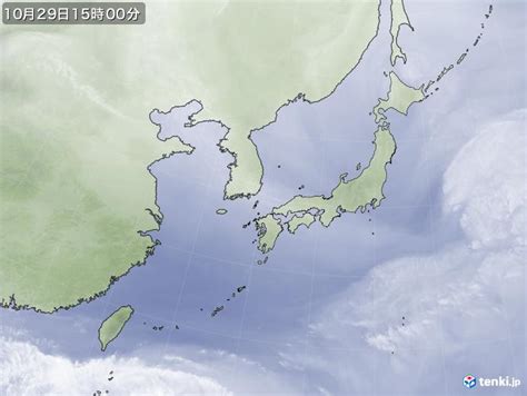 過去の気象衛星日本付近2022年10月29日 日本気象協会 Tenkijp