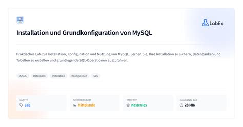lab zur installation konfiguration und grundoperationen von mysql labex