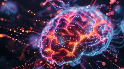 premium photo an abstract illustration of a human brain with glowing quantum computing