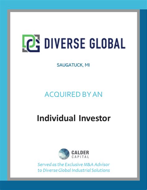 Diverse Global Industrial Solutions Sold To An Individual Investor
