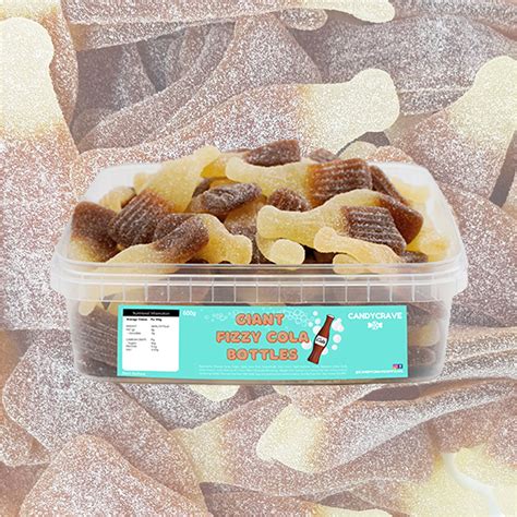 Candycrave Giant Fizzy Cola Bottles Tub 600g From One Pound Sweets