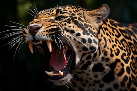 Premium Ai Image An Angry Jaguar With Its Mouth Open
