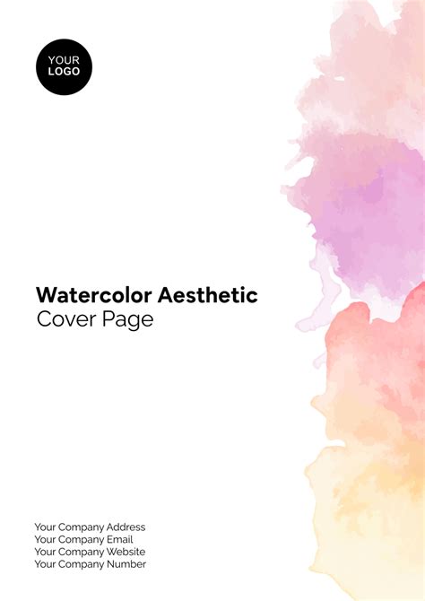 Free Watercolor Aesthetic Cover Page Template To Edit Online