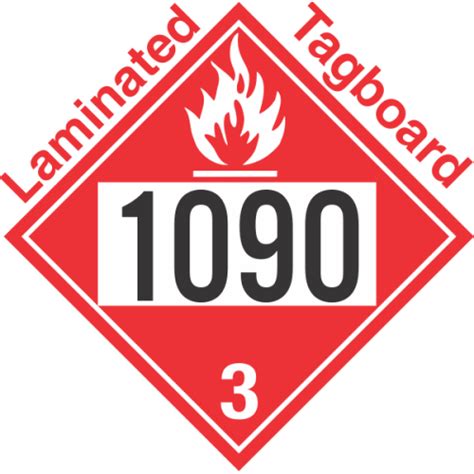 Flammable Class 3 Un1090 Tagboard Dot Placard