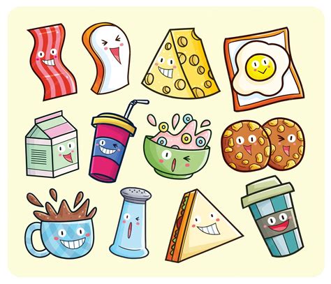 Premium Vector Cute Breakfast Characters Cartoon Illustration