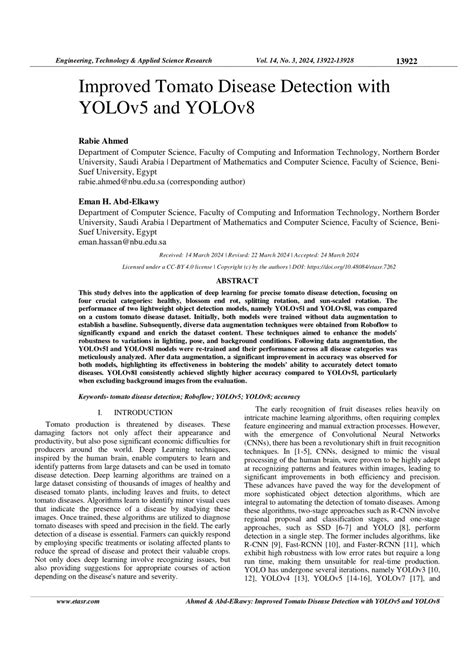 Pdf Improved Tomato Disease Detection With Yolov5 And Yolov8