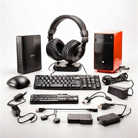 Computer Accessories Isolated On A White Background Premium Ai Generated Image