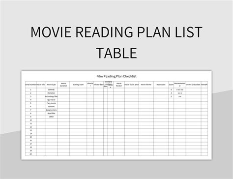 Free Movie Templates For Google Sheets And Microsoft Excel Slidesdocs