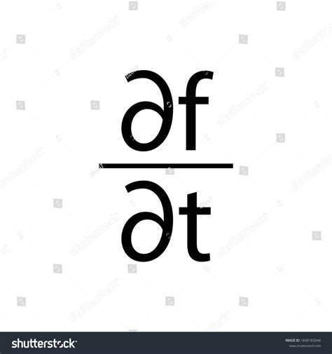 Partial Derivative Symbol Vector Illustration Stock Vector Royalty