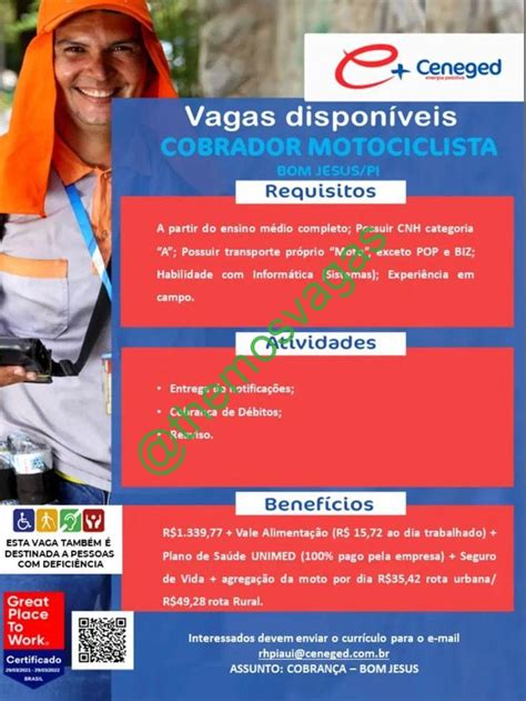 Cobrador Moto Bom Jesus Pi 01 Vagas Themos Vagas Empregos E