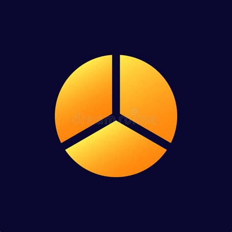 Circular Orange Graph Icon Divided Into Three Equal Segments