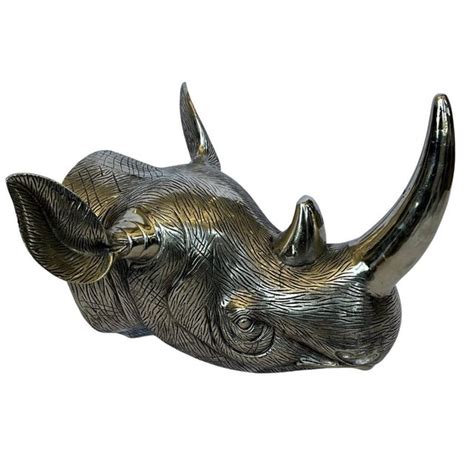 Late 20th Century Wall Mounted Cast Aluminum Rhino Sculpture Chairish