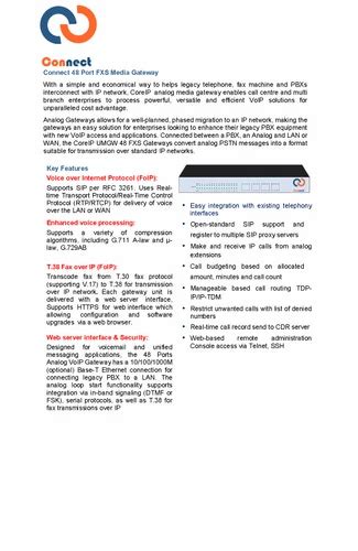 Connect UMGW 48 FXS VoIP Gateway IP To FXS Gateway At 64185 VoIP Gateway In New Delhi ID