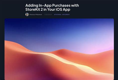 Mansour Mahamat Salle On Linkedin Tutorial Adding In App Purchases With Storekit 2 In Your