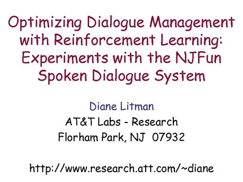 Optimizing Dialogue Management With Reinforcement Learning Experiments With