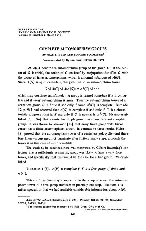 PDF Complete Automorphism Groups
